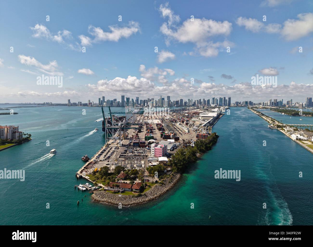 Miami, Florida - February 04, 2025: Maritime shipping. Port of Miami ...