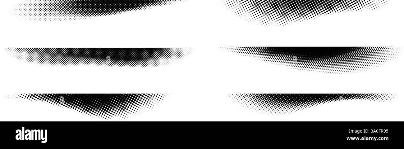 Halftone shadows set. Black dotted gradient stripes collection ...