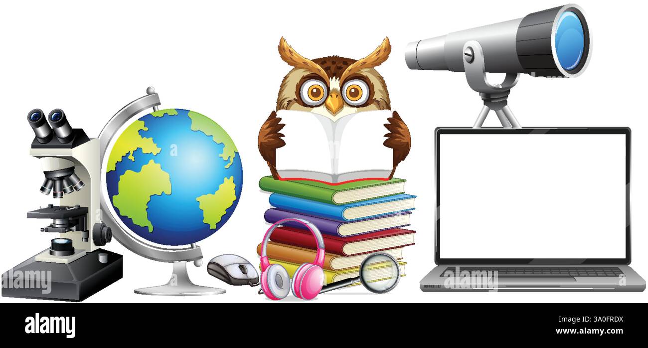 Illustration of learning tools and educational concepts Stock Vector ...