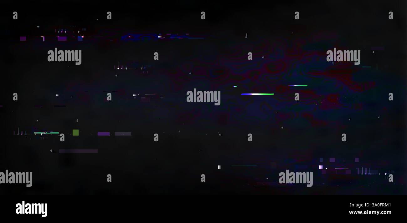 Pixel glitch effect with scattered digital distortion across dark ...