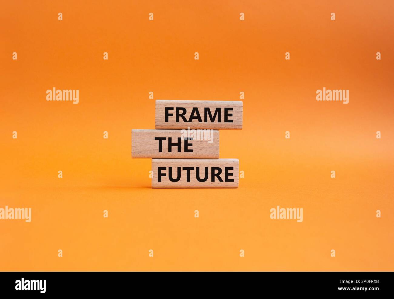 Frame the future symbol. Wooden blocks with words Frame the future ...