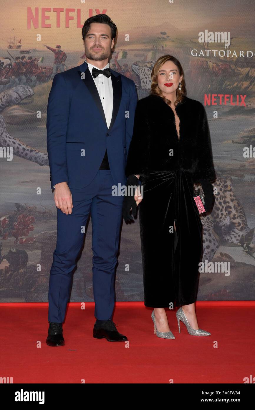 Rome, Italy. 03rd Mar, 2025. Giulio Berruti (l) and Maria Elena Boschi ...