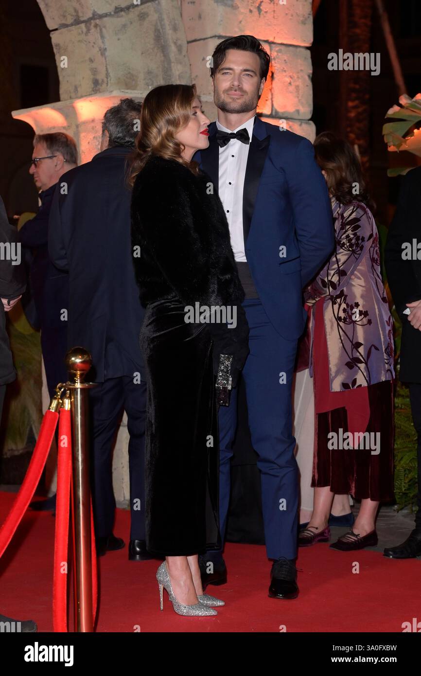 Rome, Italy. 03rd Mar, 2025. Maria Elena Boschi (l) and Giulio Berruti ...
