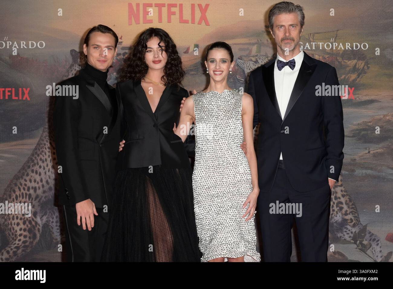 Rome, Italy. 03rd Mar, 2025. Saul Nanni (l), Deva Cassel (c), Benedetta Porcaroli (c) and Kim ...