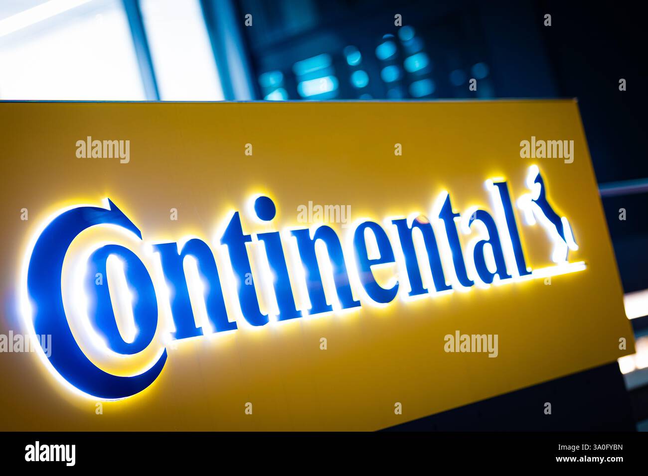 Hanover, Germany. 04th Mar, 2025. The Continental AG logo shines in front of the company ...