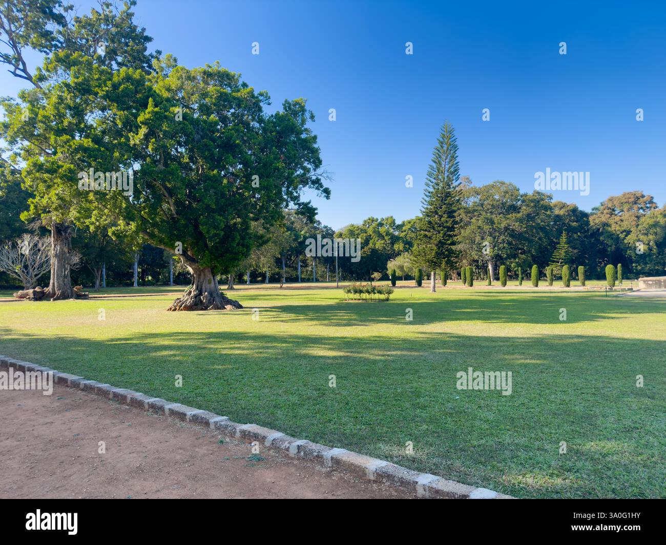 Big garden in the complex of the Tipu Sultan's summer palace also known ...