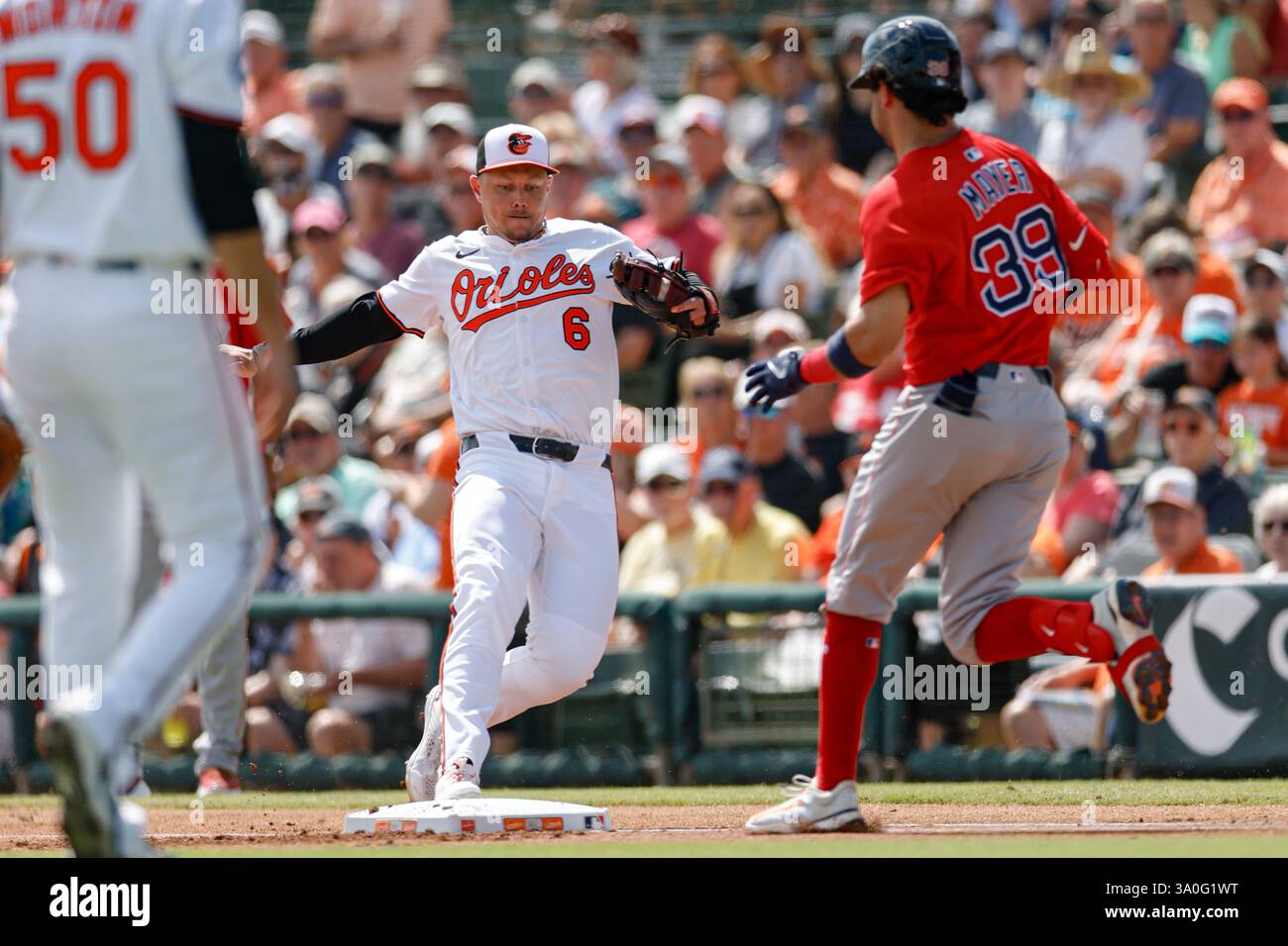Sarasota FL USA; Boston Red Sox third baseman Marcelo Mayer (39 ...