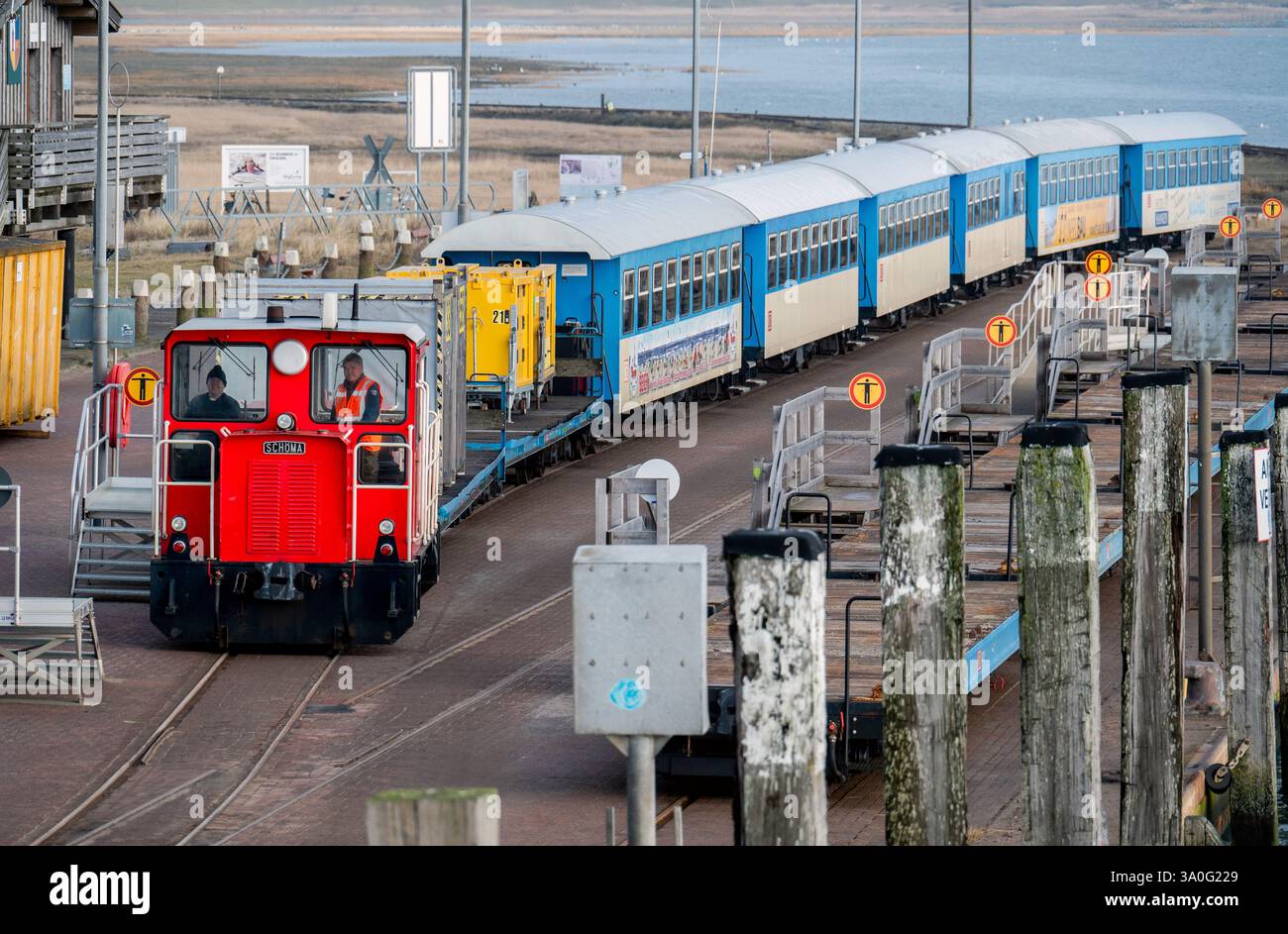 Wangerooge, Germany. 25th Feb, 2025. A train of the Inselbahn ...