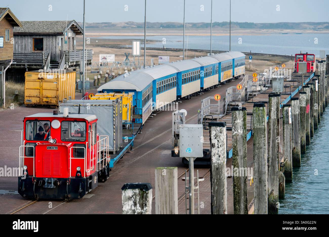 Wangerooge, Germany. 25th Feb, 2025. A train of the Inselbahn ...