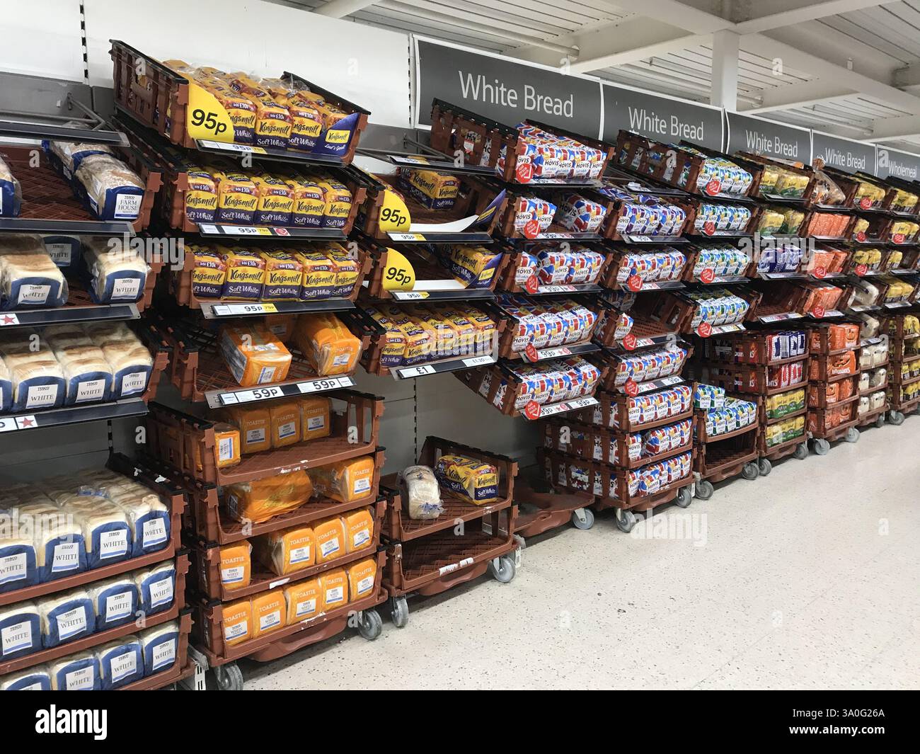 File photo dated 01/11/2020 of a bread aisle in a Tesco Extra store ...