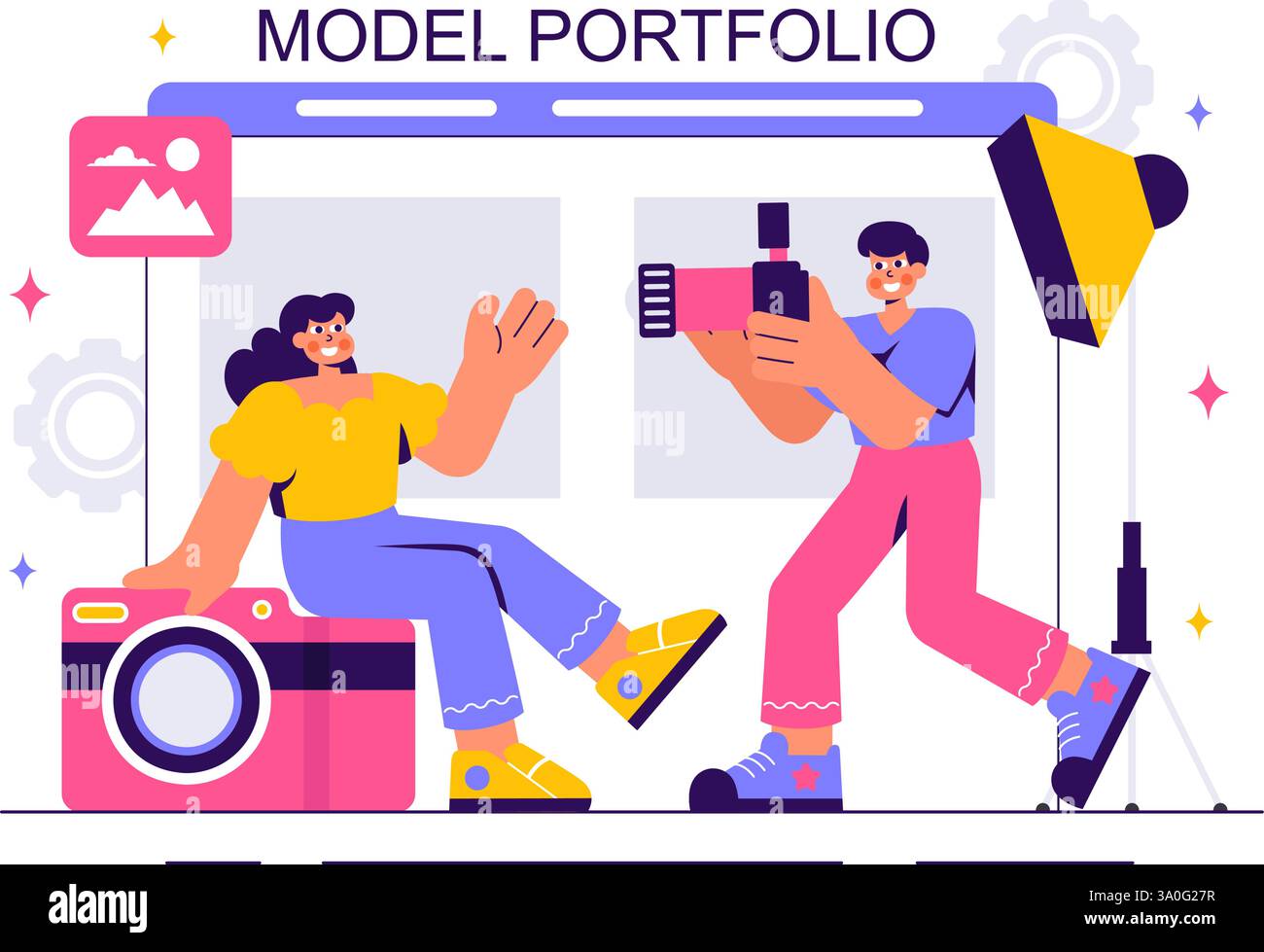 Photographer on platform Stock Vector Images - Alamy