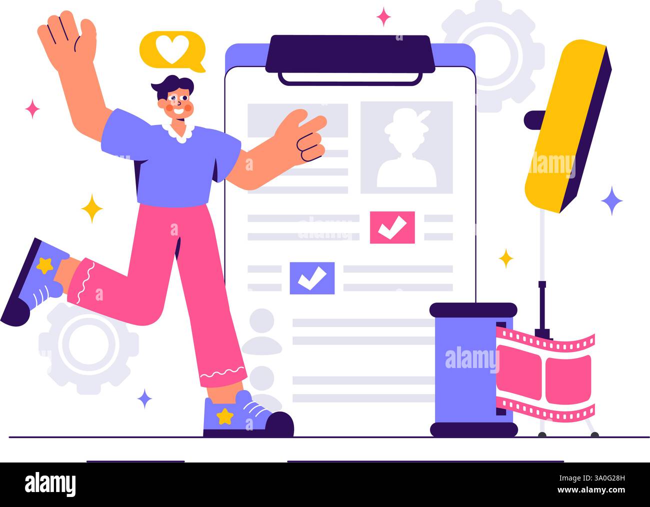 Model Portfolio Vector Illustration featuring a Modeling Agency Manager ...