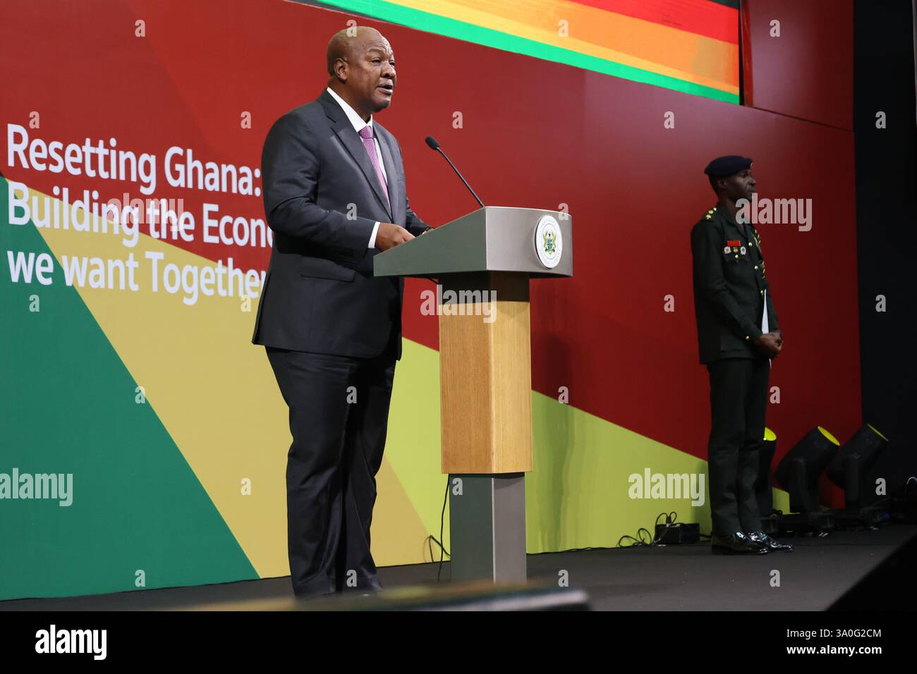 Accra, Ghana. 3rd Mar, 2025. Ghanaian President John Dramani Mahama ...