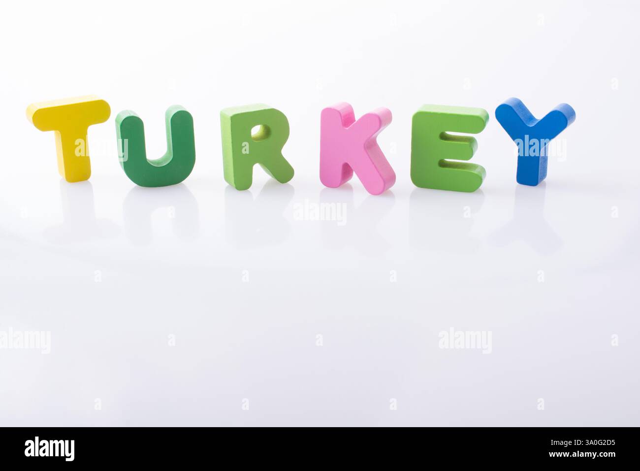 the word TURKEY written with colorful letter blocks Stock Photo - Alamy