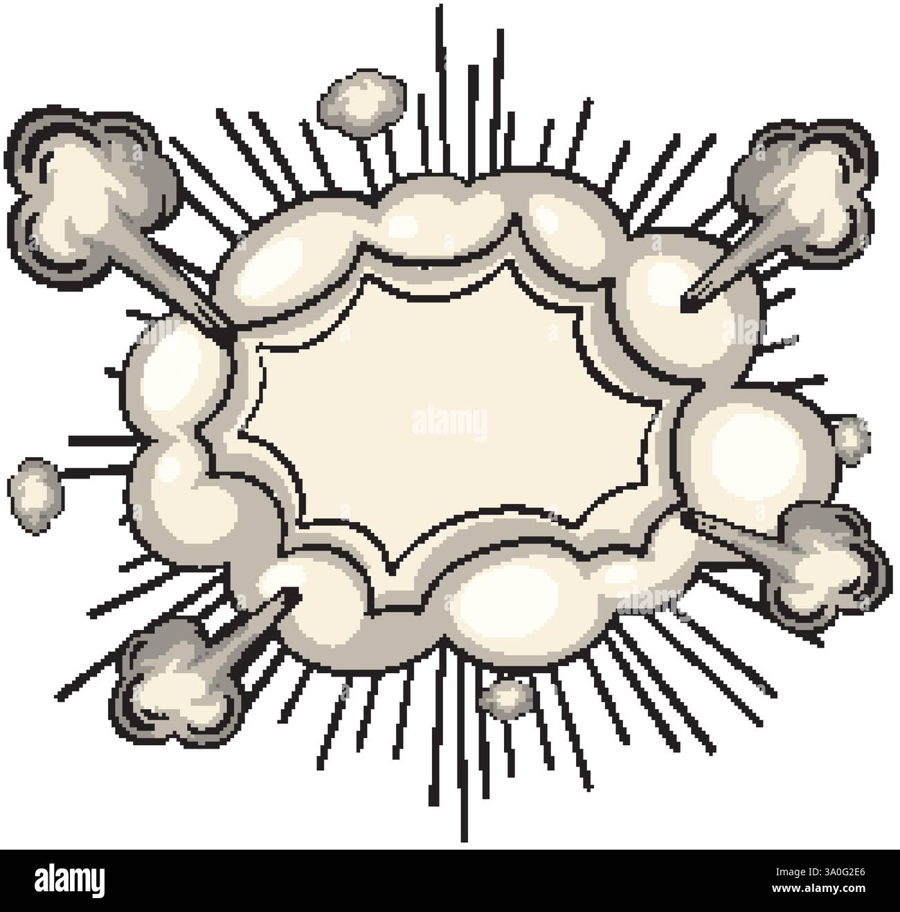 Vector illustration of comic explosion speech bubble with smoke clouds ...