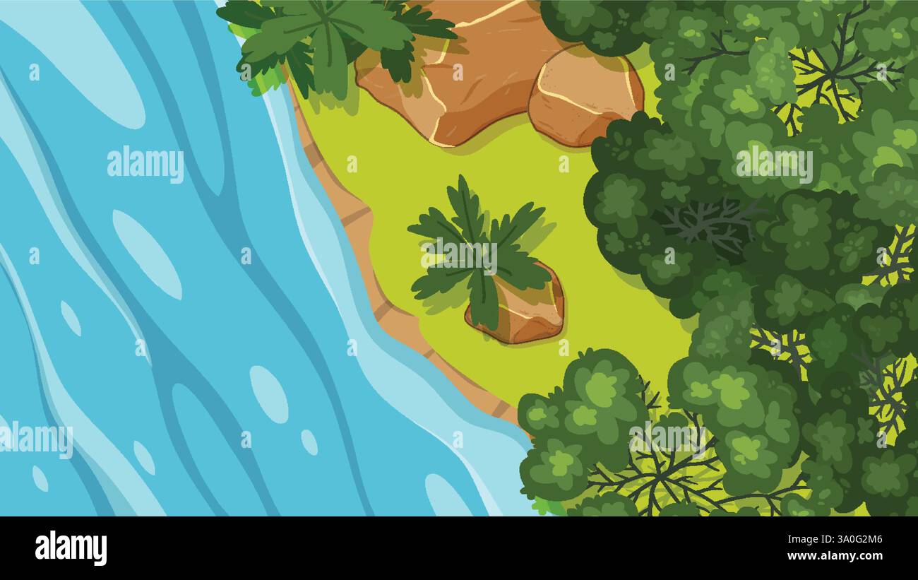 Lush greenery landscape in Stock Vector Images - Alamy