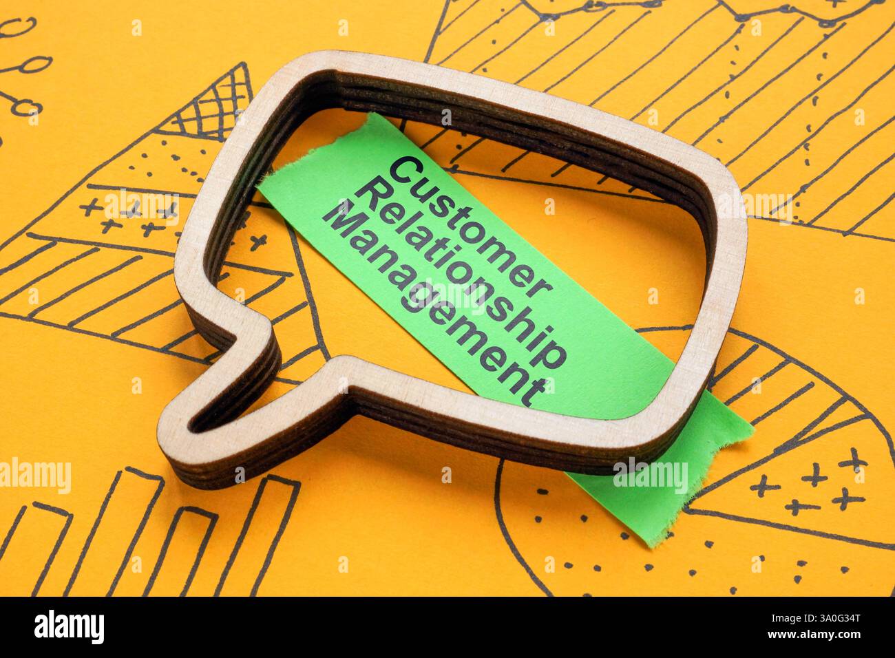 Speech bubble with customer relationship management Stock Photo - Alamy