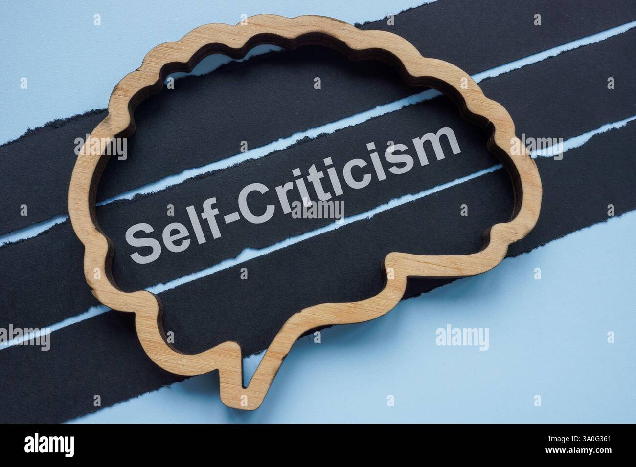 Brain and the word self-criticism. Negative thinking and self-doubt ...