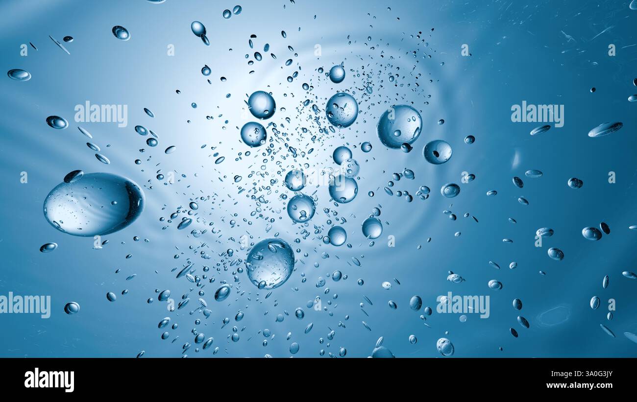 mesmerizing display of bubbles and water droplets floating through a ...