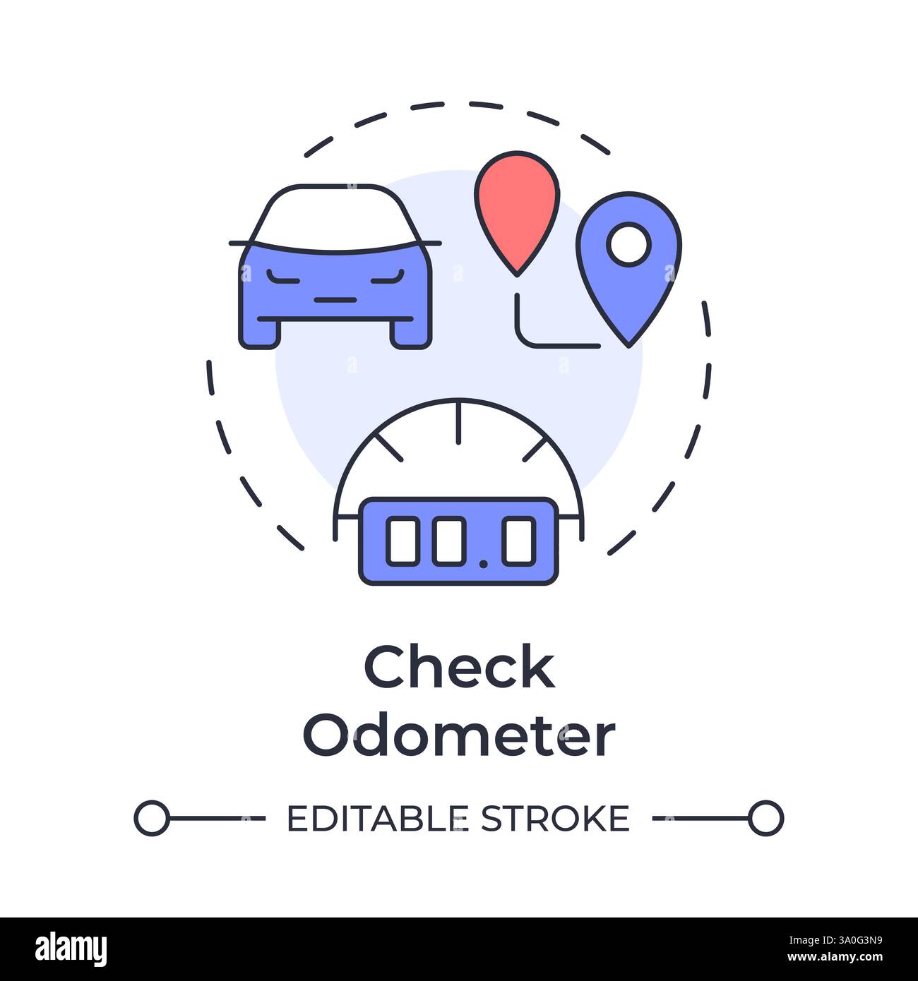 Check odometer multi color concept icon Stock Vector Image & Art - Alamy