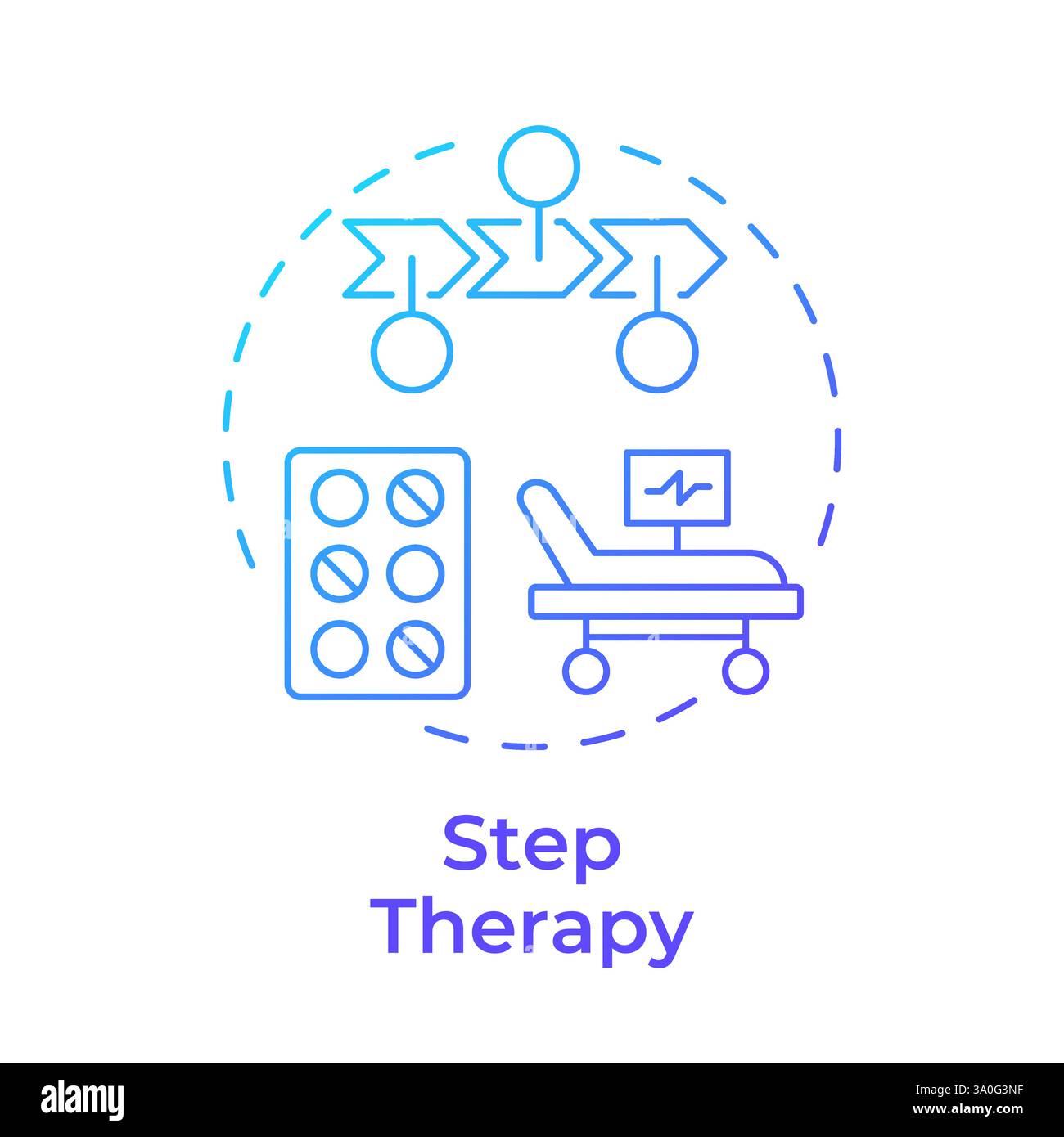 Step therapy blue gradient concept icon Stock Vector Image & Art - Alamy