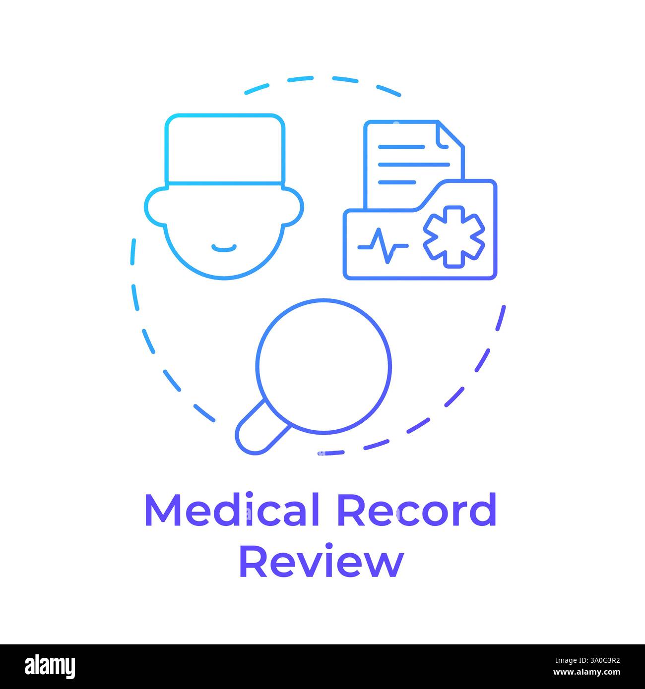 Medical record review blue gradient concept icon Stock Vector Image ...