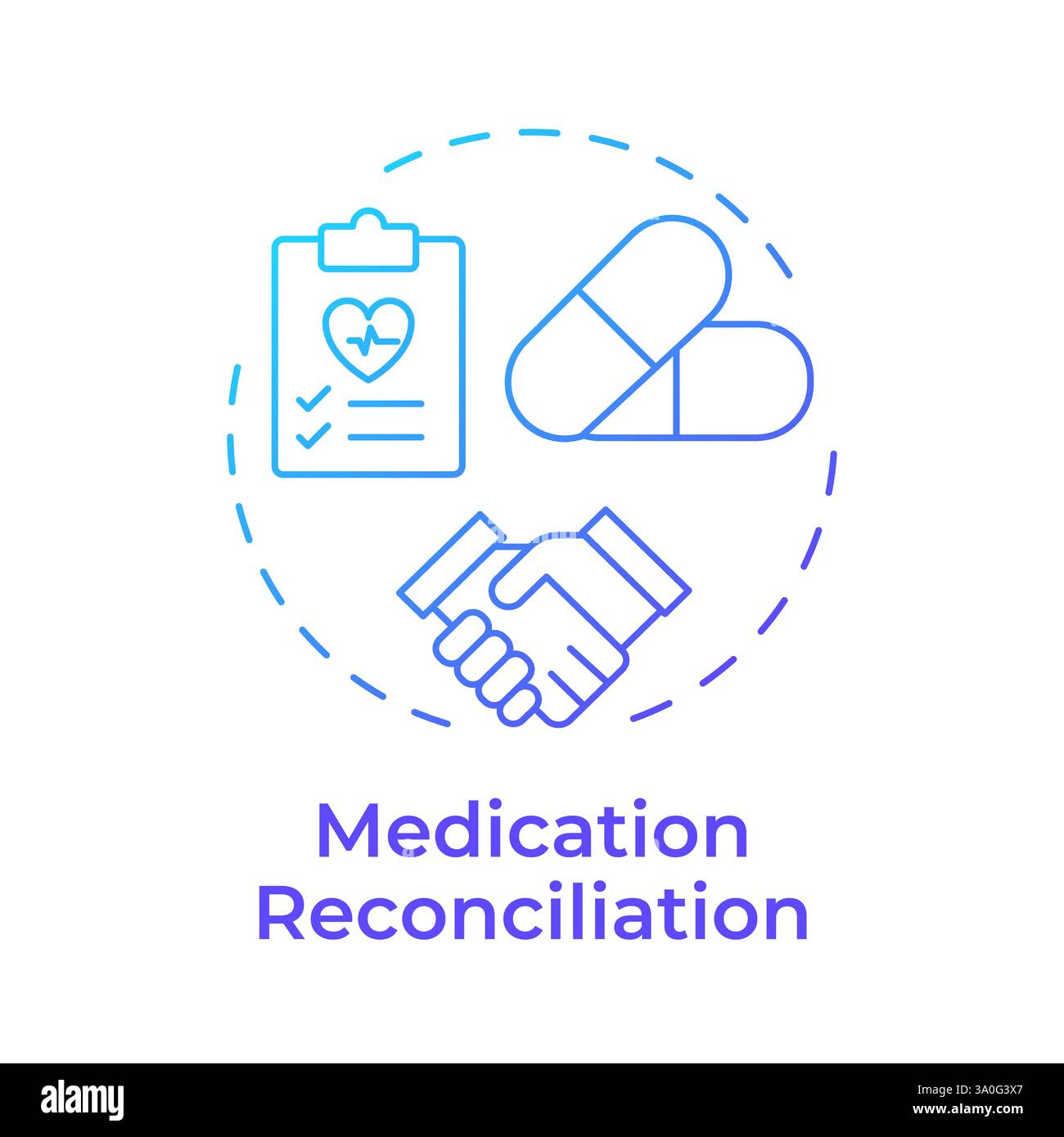 Medication reconciliation blue gradient concept icon Stock Vector Image ...