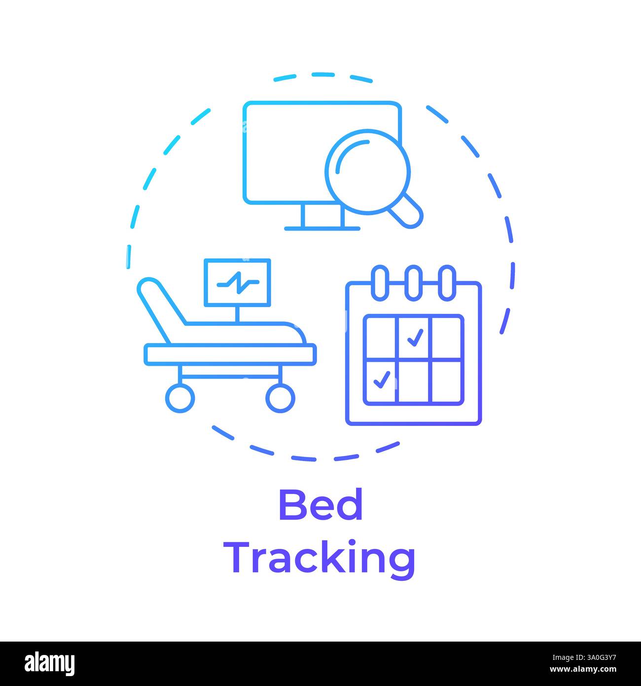 Bed tracking blue gradient concept icon Stock Vector Image & Art - Alamy