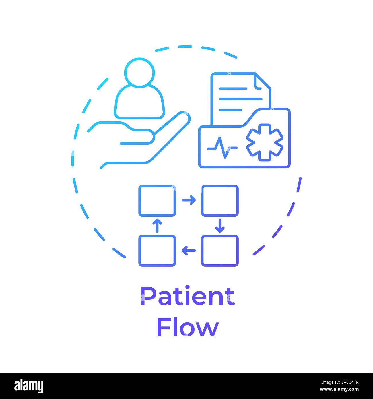 Patient flow blue gradient concept icon Stock Vector Image & Art - Alamy