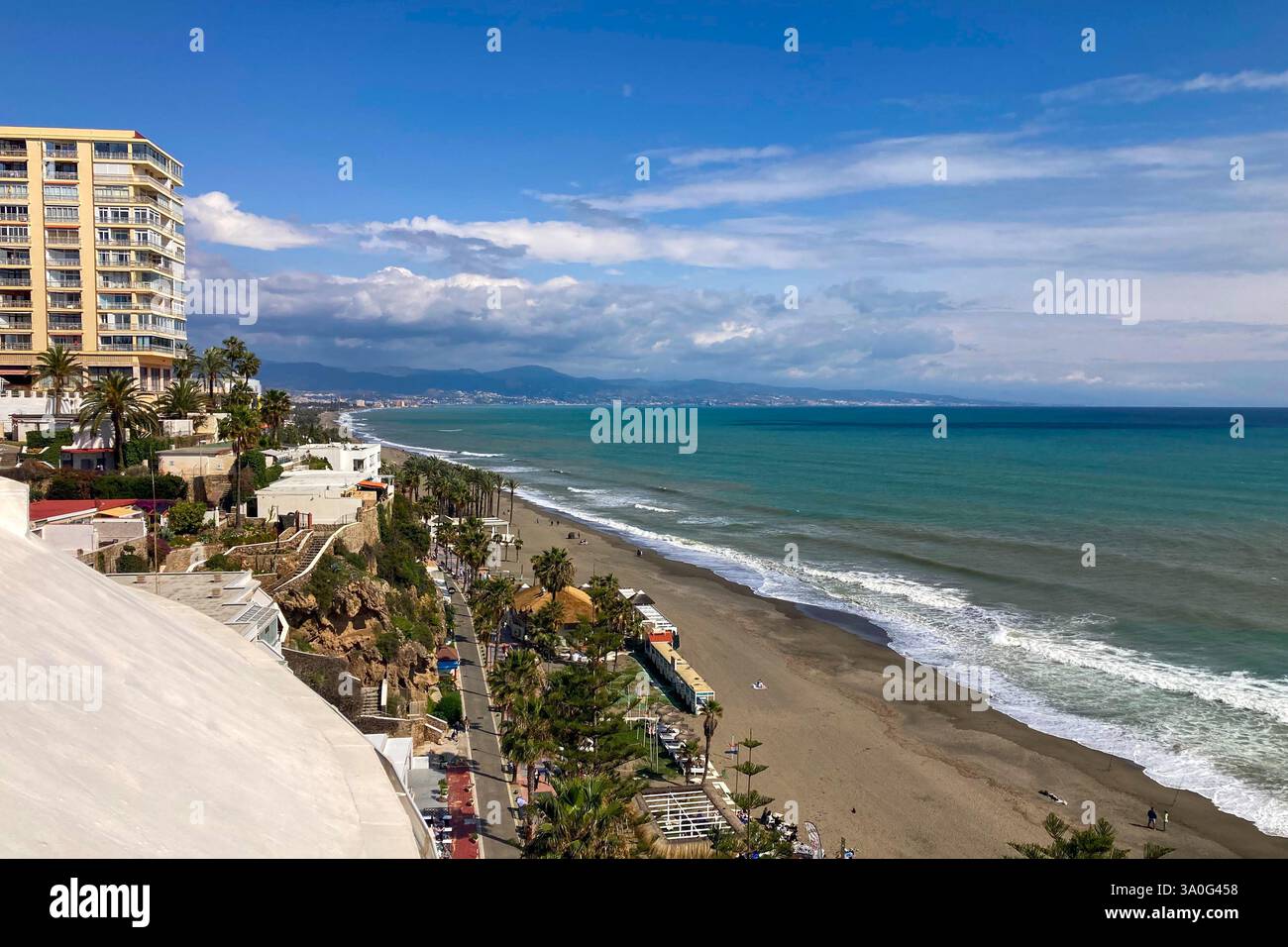 TORREMOLINOS, SPAIN - FEBRUARY 28, 2025: Seascape from Sansuena ...