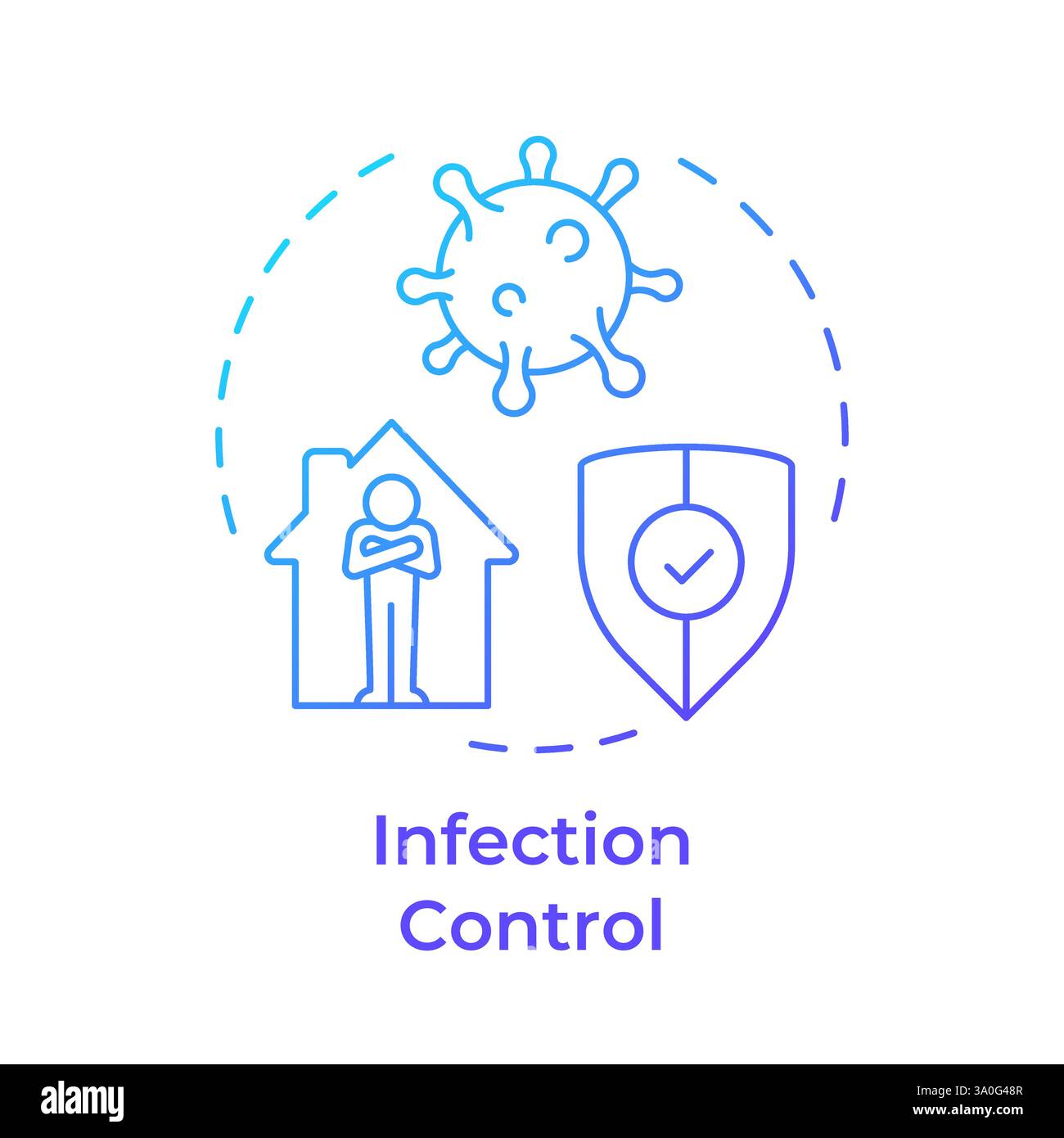 Infection control blue gradient concept icon Stock Vector Image & Art ...