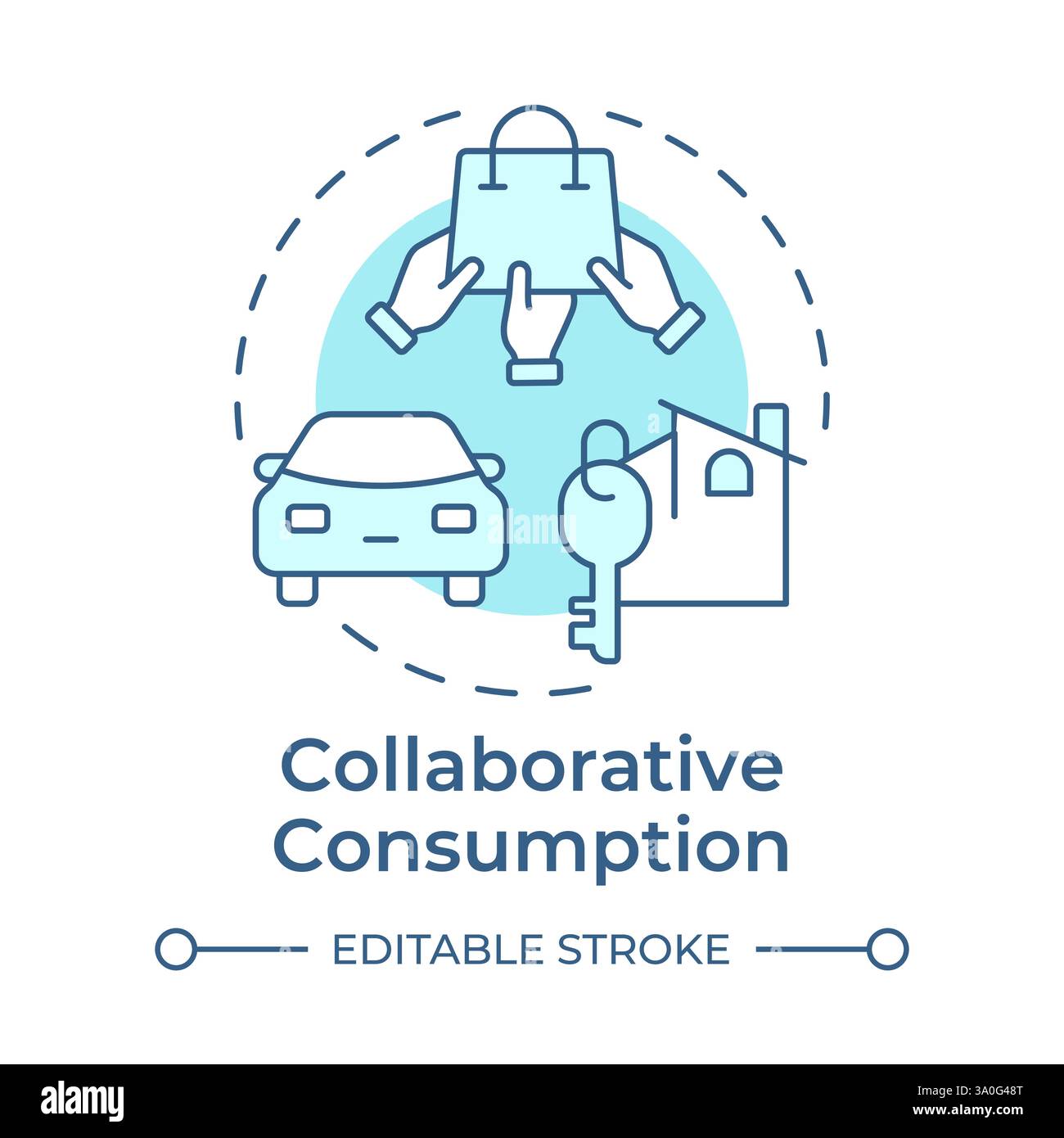 Collaborative consumption soft blue concept icon Stock Vector Image ...