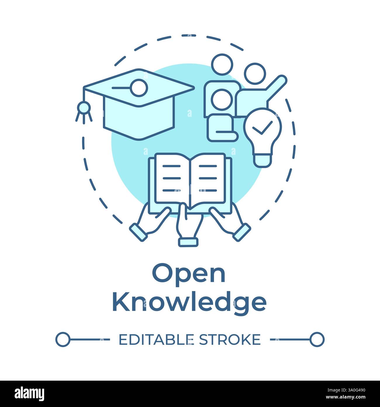Open knowledge soft blue concept icon Stock Vector Image & Art - Alamy