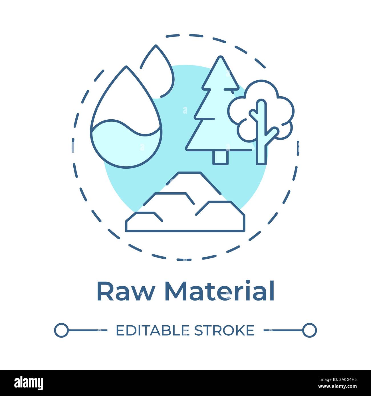 Raw material soft blue concept icon Stock Vector Image & Art - Alamy