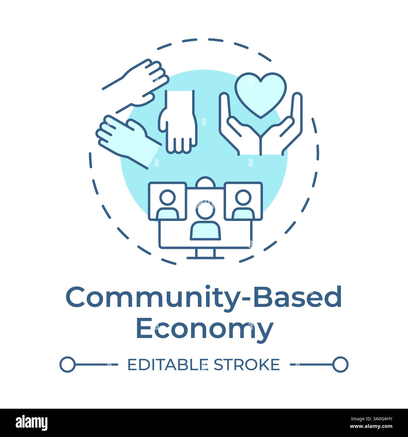 Community based economy soft blue concept icon Stock Vector Image & Art ...
