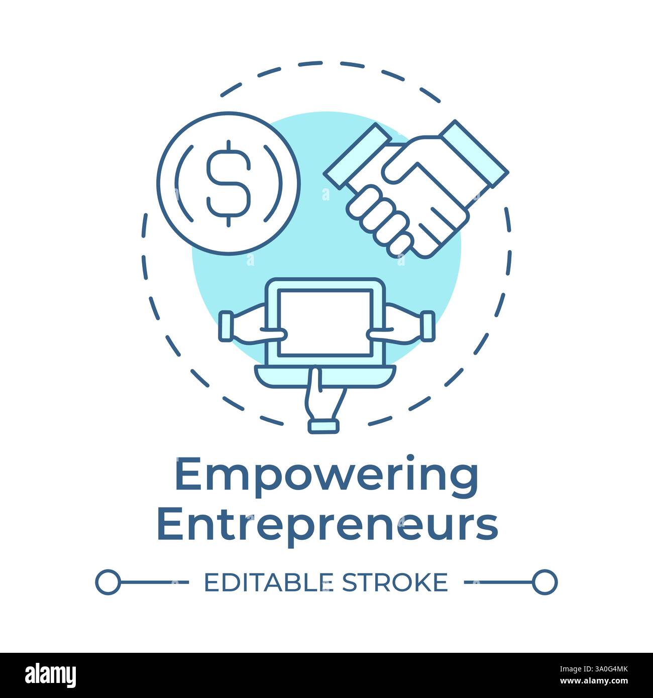 Empowering entrepreneurs soft blue concept icon Stock Vector Image ...