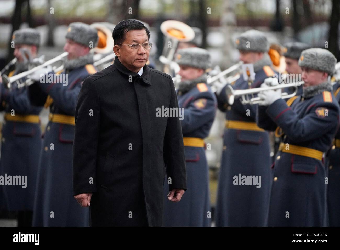 Myanmar's Military leader Senior Gen. Min Aung Hlaing attends a wreath ...