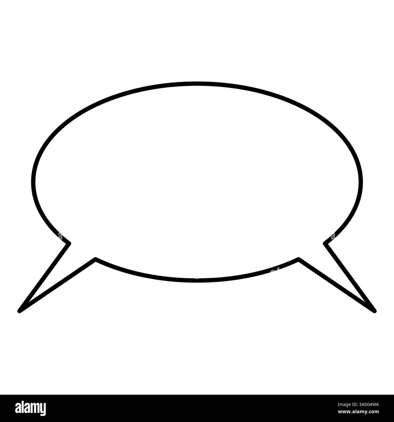 Sleek Black Speech Bubble, Dialogue Icon in Simple Outline Stock Vector ...