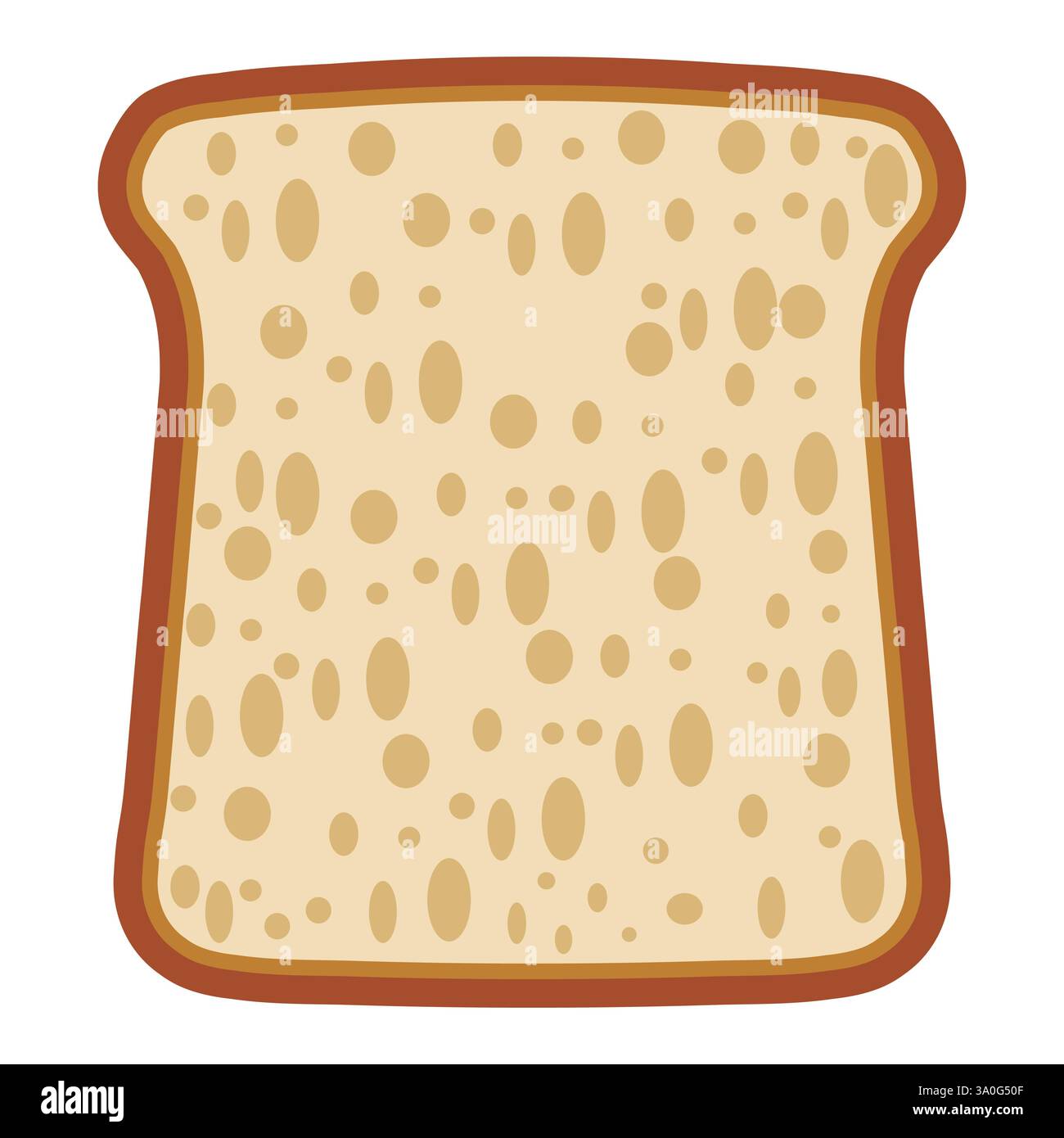 Cartoon Illustration of a Toasted Bread Slice with Golden Crust Stock ...