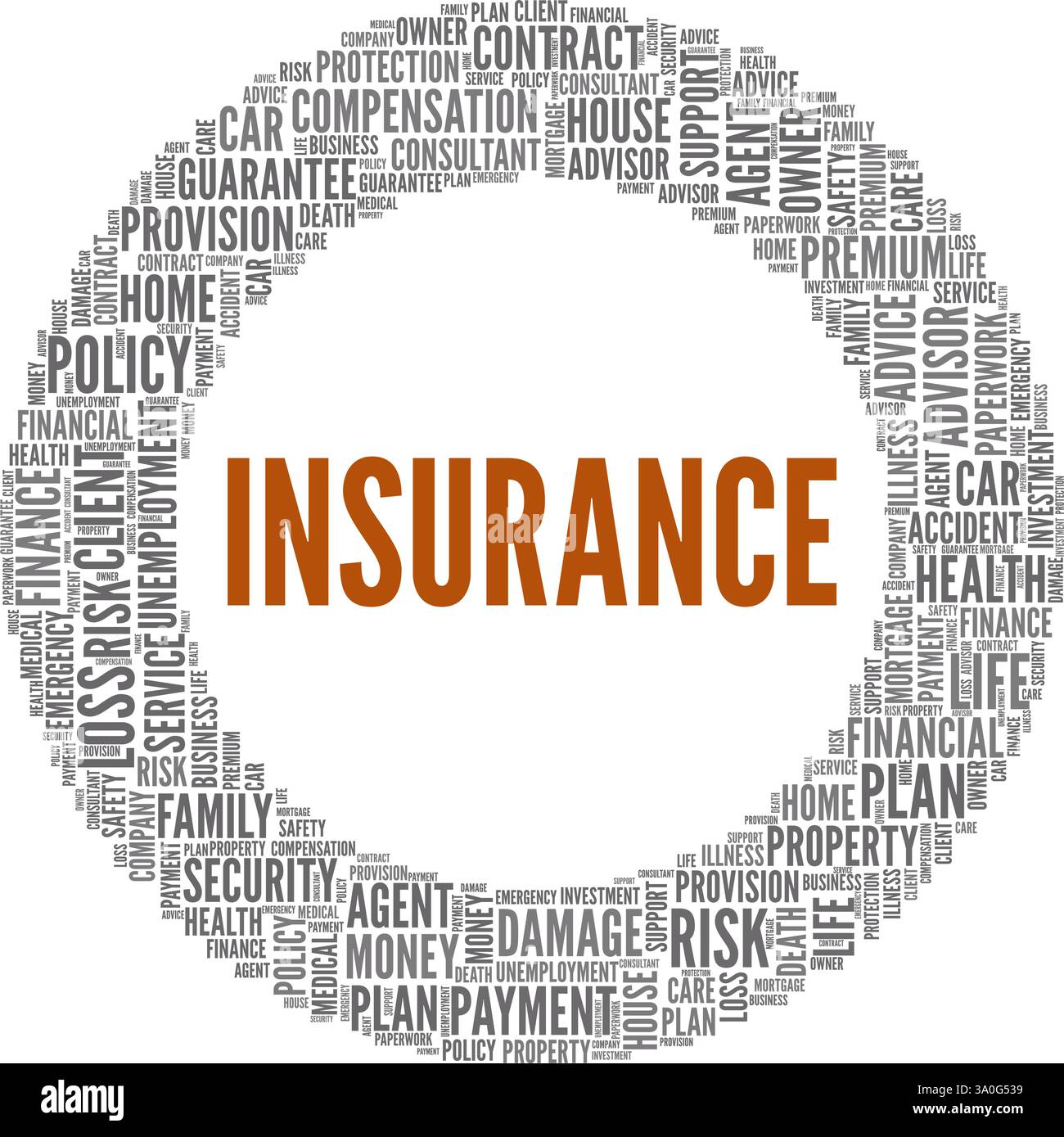 Insurance vector illustration word cloud isolated on a white background ...
