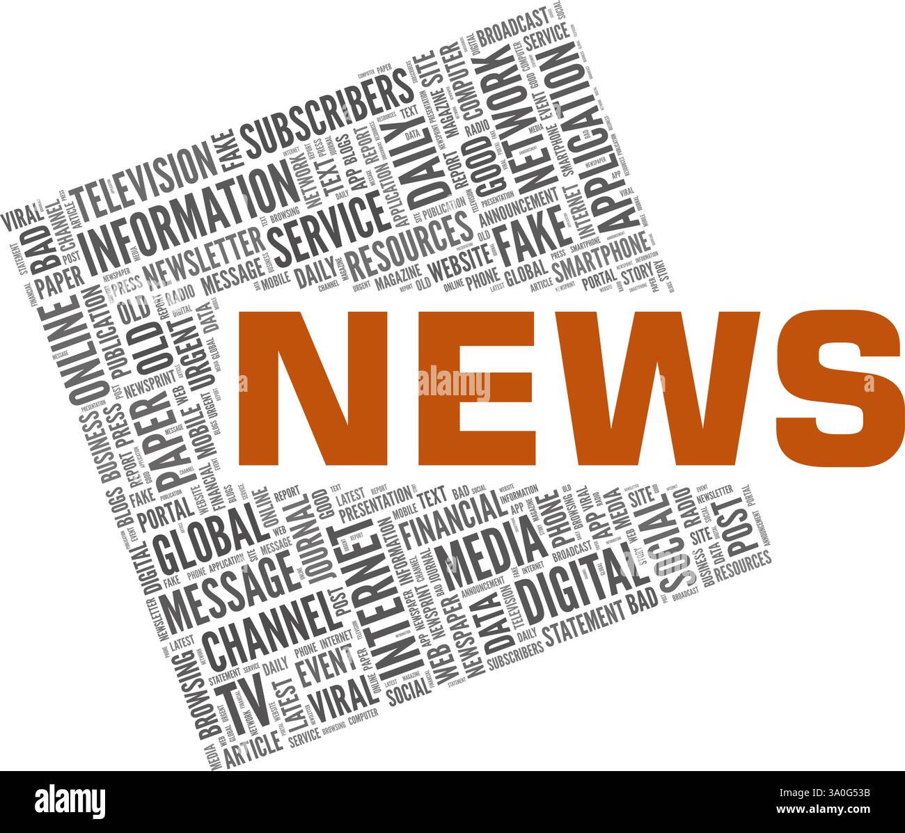 News vector illustration word cloud isolated on a white background ...