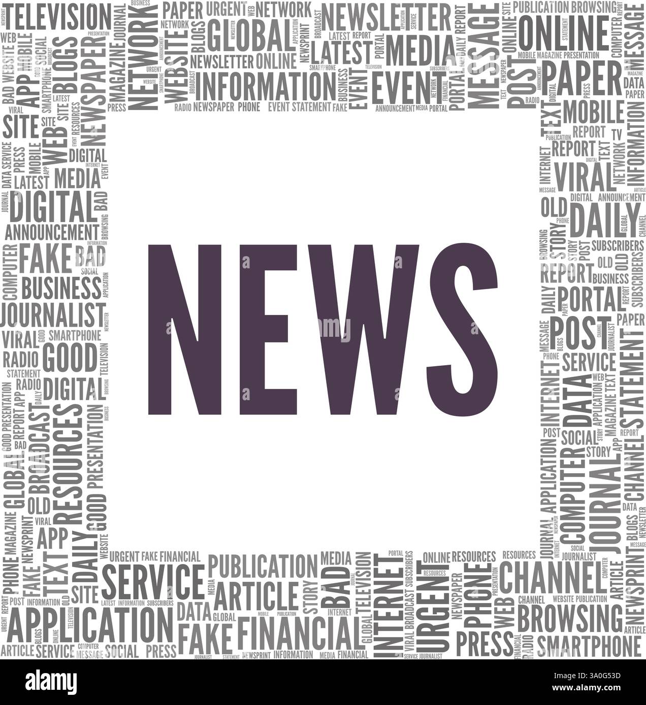 News vector illustration word cloud isolated on a white background ...
