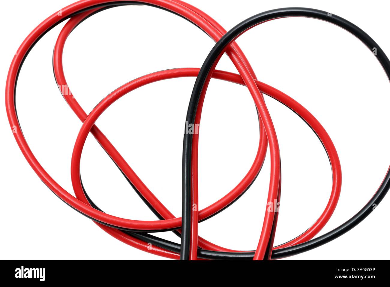 close up of electrical plastic insulated cable on white background ...