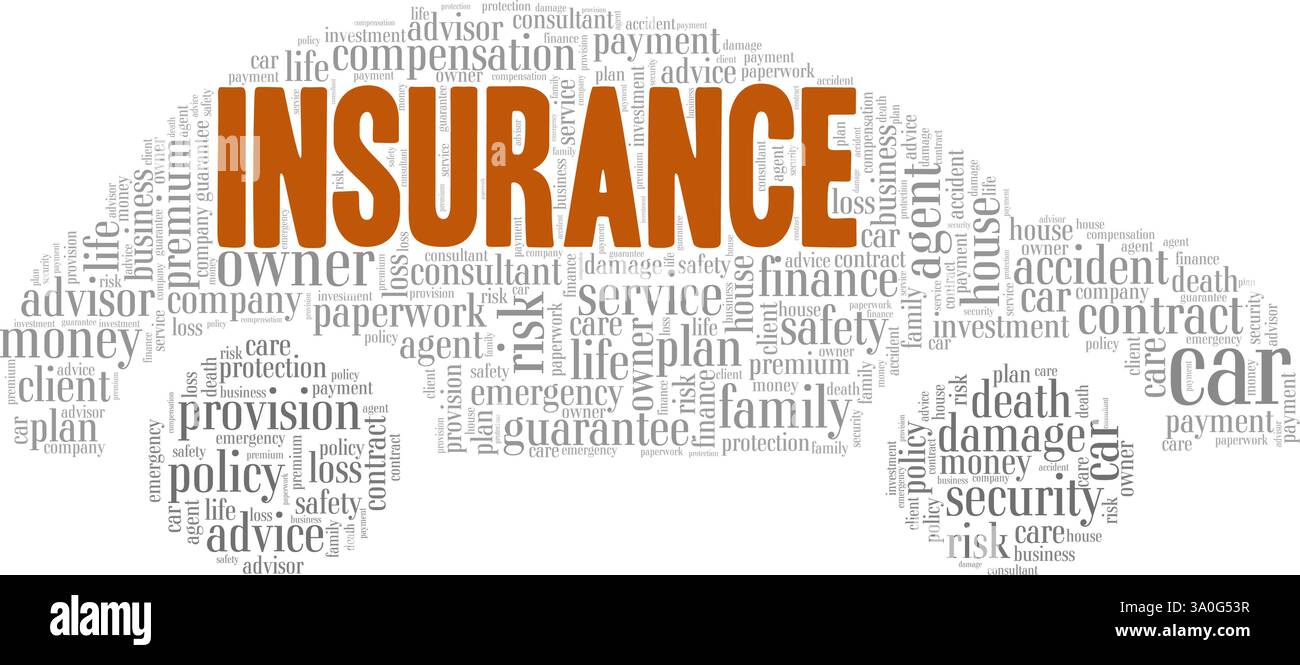 Insurance vector illustration word cloud isolated on a white background ...