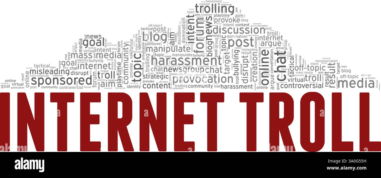 Internet Troll vector illustration word cloud isolated on a white ...