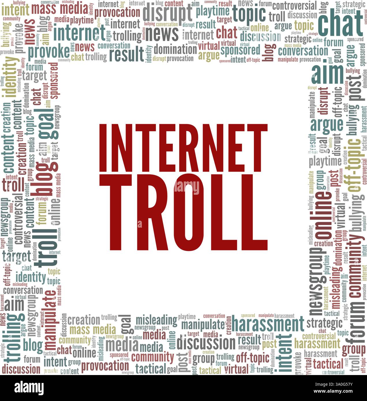 Internet Troll vector illustration word cloud isolated on a white ...