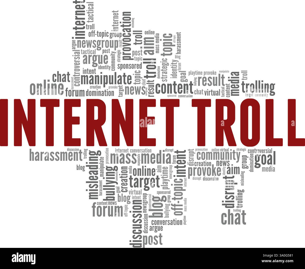 Internet Troll vector illustration word cloud isolated on a white ...