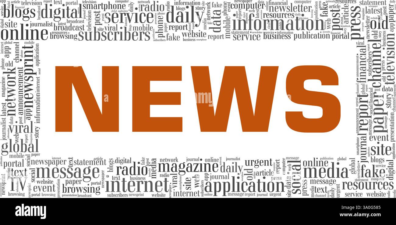 News vector illustration word cloud isolated on a white background ...