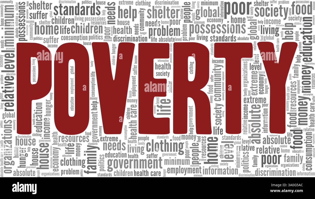 Poverty vector illustration word cloud isolated on a white background ...