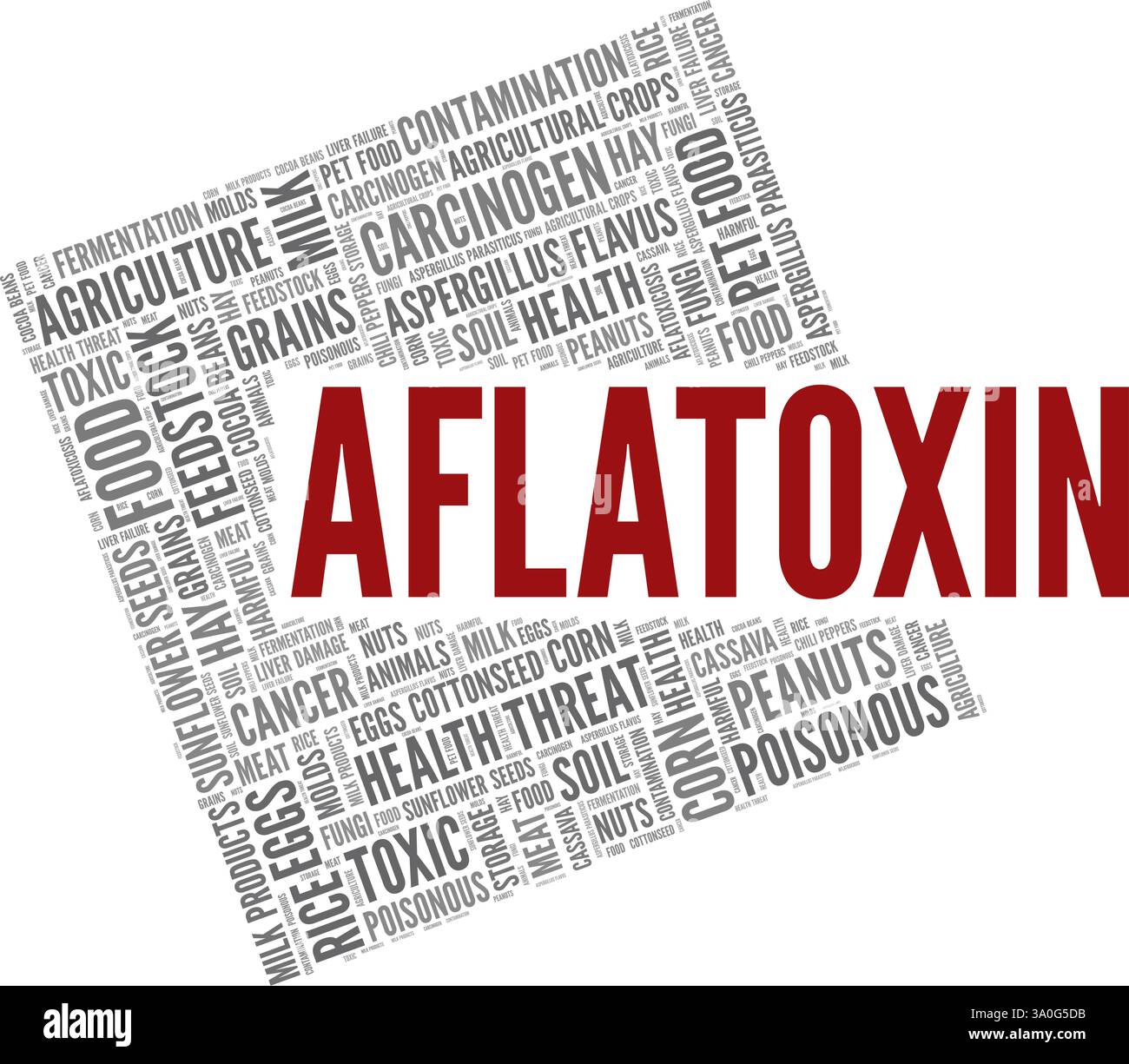 Aflatoxin vector illustration word cloud isolated on a white background ...